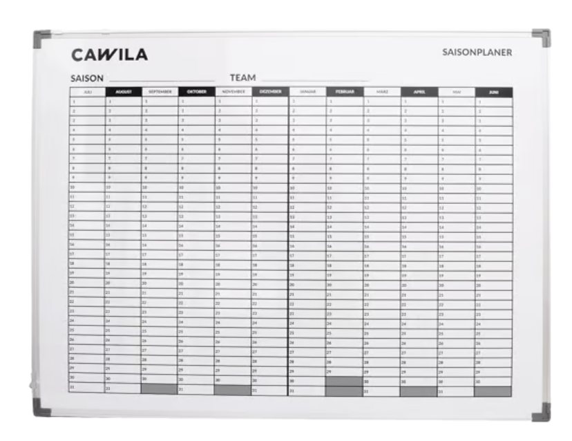 Whiteboard Årskalender - Str. 90x120 cm - Whiteboard Kalender ...
