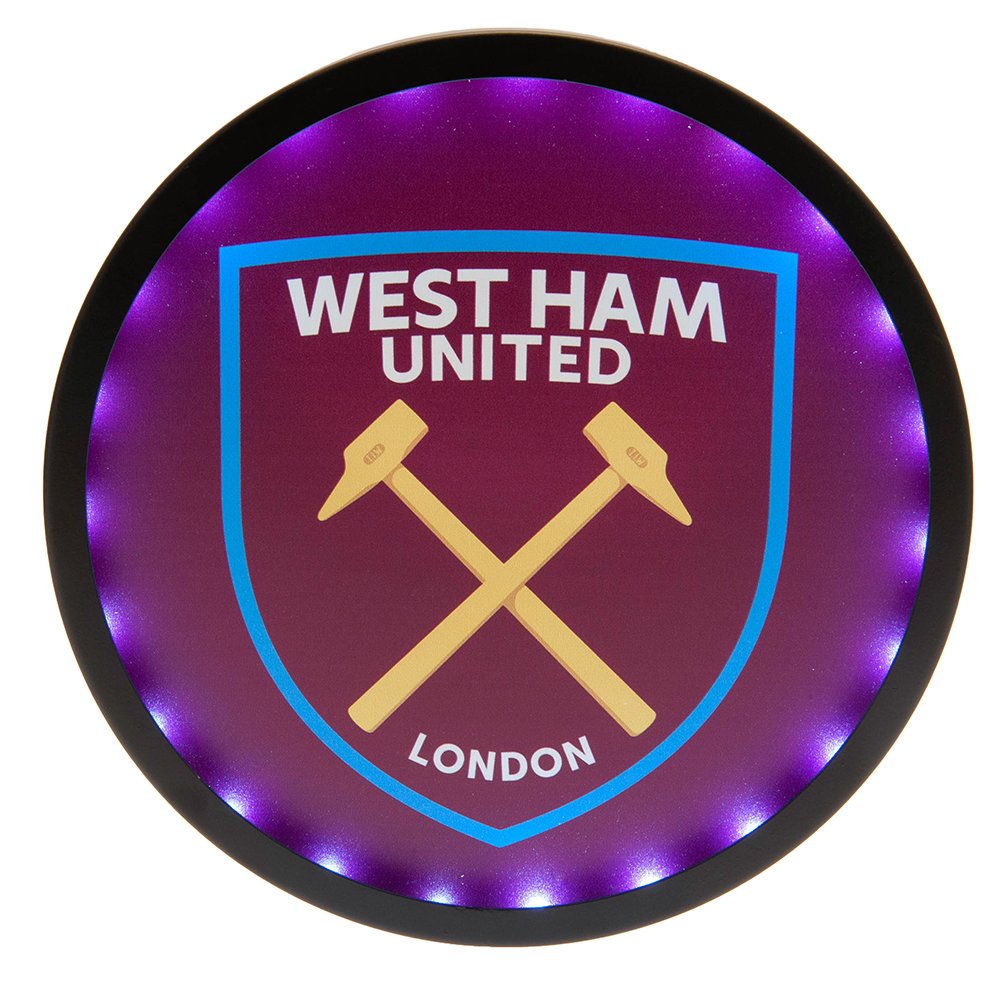 West Ham United FC LED Logo Skilt - Metalskilte - Fodboldfan-shoppen.dk