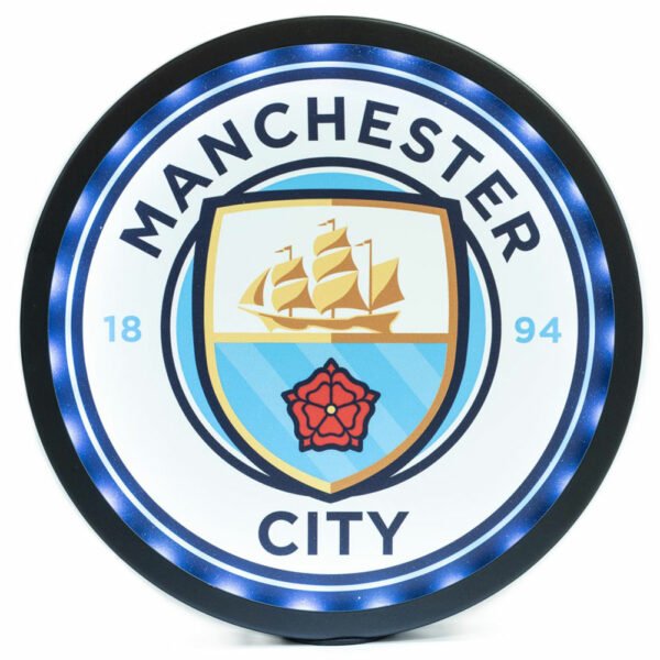 Manchester City FC LED Logo Skilt - Metalskilte - Fodboldfan-shoppen.dk